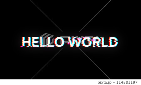 3D rendering hello world text with screen...のイラスト素材 [114881197] - PIXTA