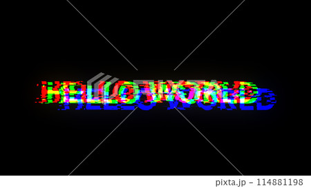 3D rendering hello world text with screen...のイラスト素材 [114881198] - PIXTA