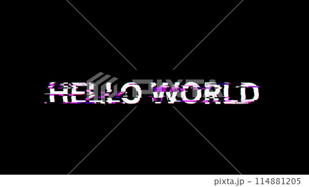 3D rendering hello world text with screen...のイラスト素材 [114881205] - PIXTA