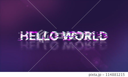 3D rendering hello world text with screen...のイラスト素材 [114881215] - PIXTA