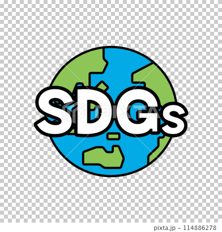 sdgsの文字と、地球のイラストのイラスト素材 [114886278] - PIXTA
