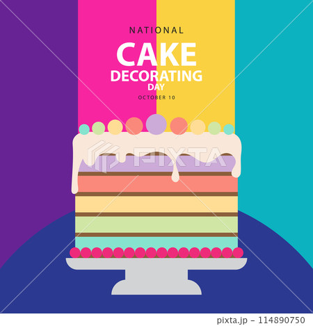 National Cake Decorating Day on october 10のイラスト素材 [114890750] - PIXTA