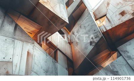 Deconstructivist building with fragmented...のイラスト素材 [114901736] - PIXTA