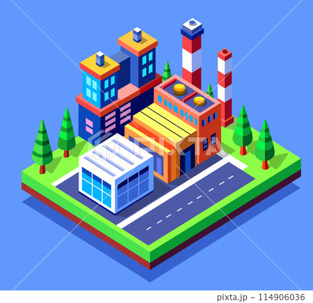 A Buildings isometric game asset art style 3D...のイラスト素材 [114906036] - PIXTA