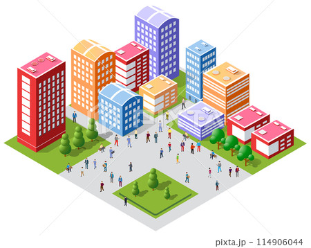 A Buildings isometric game asset art style 3D...のイラスト素材 [114906044] - PIXTA