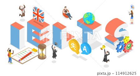 3D Isometric Flat Illustration of IELTS,...のイラスト素材 [114912625] - PIXTA