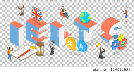 3D Isometric Flat Illustration of IELTS,...のイラスト素材 [114912625] - PIXTA