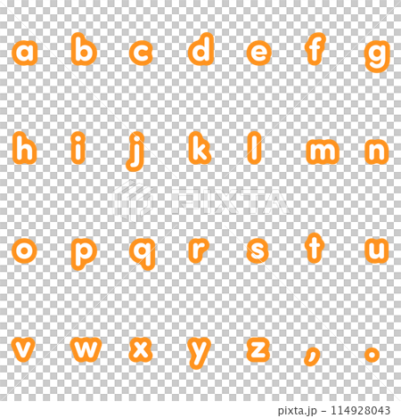 Orange round lowercase alphabet - Stock Illustration [114928043] - PIXTA
