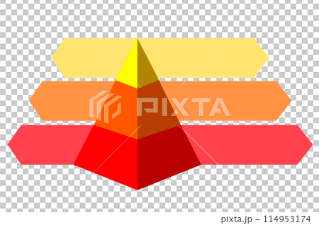Infographic of yellow and red triangles divided...のイラスト素材 [114953174 ...
