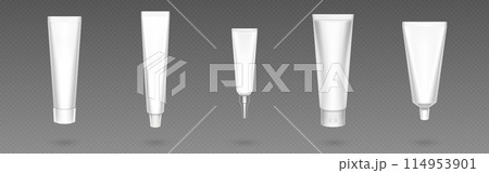 White cosmetic tube mockup. Cream package vectorのイラスト素材 [114953901] - PIXTA