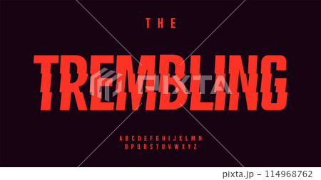 Trembling modern alphabet, edgy sharp letters,...のイラスト素材 [114968762] - PIXTA