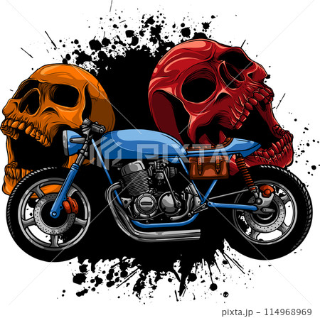 Cafe racer motor bike vector illustration designのイラスト素材 [114968969] - PIXTA