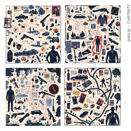 Detective board cartoon doodle vector concepts....のイラスト素材 [114976672 ...