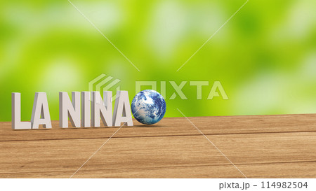 The La Nina word and earth for global warming...のイラスト素材 [114982504] - PIXTA