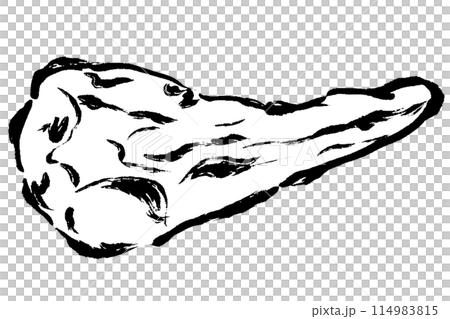 Simple brush-style line drawing of naan - Stock Illustration [114983815 ...