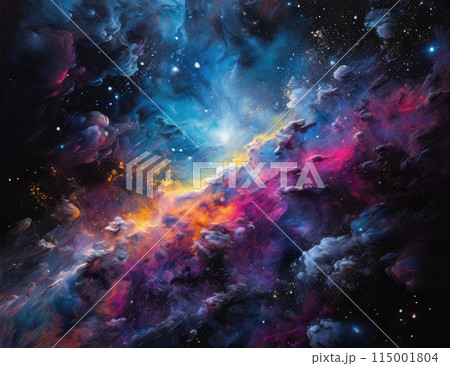 Space background. Cosmic theme illustration.のイラスト素材 [115001804] - PIXTA