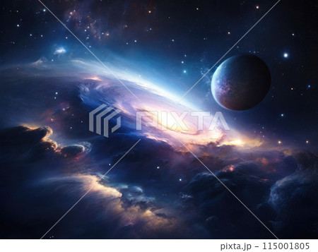 Space background. Cosmic theme illustration.のイラスト素材 [115001805] - PIXTA