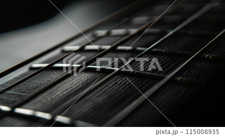 Minimalist Harmony: Black Guitar Strings...のイラスト素材 [115008935] - PIXTA