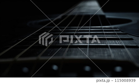 Minimalist Harmony: Black Guitar Strings...のイラスト素材 [115008939] - PIXTA