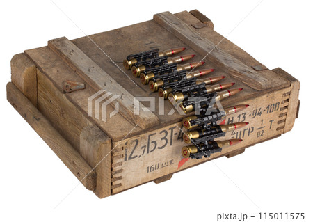 Soviet army crate for 12.7mm ammunition with...の写真素材 [115011575] - PIXTA