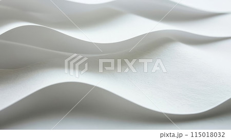 White paper waves flowing in sleek eleganceのイラスト素材 [115018032] - PIXTA