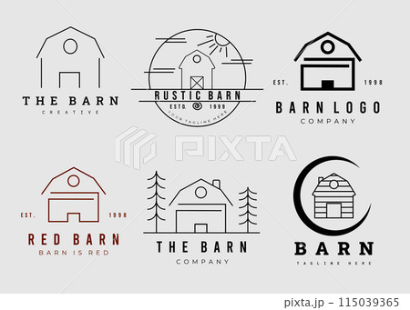 bundle barn line art logo vector illustration...のイラスト素材 [115039365] - PIXTA