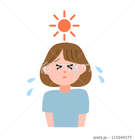 Woman Sweating Clipart