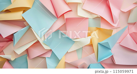 collage made of colored paper. abstract backgroundのイラスト素材 [115059971 ...