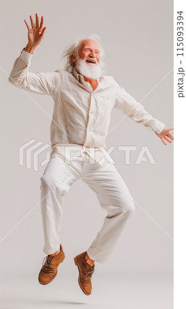 Full length photo of active grandpa moving...のイラスト素材 [115093394] - PIXTA