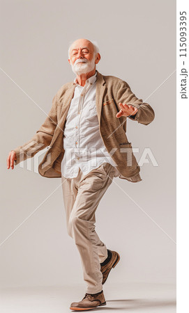 Full length photo of active grandpa moving...のイラスト素材 [115093395] - PIXTA