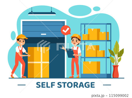 Self Storage Vector Illustration featuring...のイラスト素材 [115099002] - PIXTA