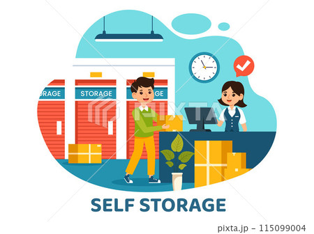 Self Storage Vector Illustration featuring...のイラスト素材 [115099004] - PIXTA