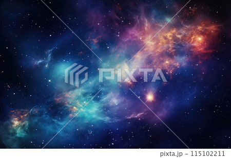 Ethereal cosmos scene, galaxy with swirling...のイラスト素材 [115102211] - PIXTA