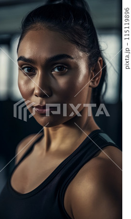 Half-turn portrait of a beautiful adult woman...のイラスト素材 [115119896] - PIXTA