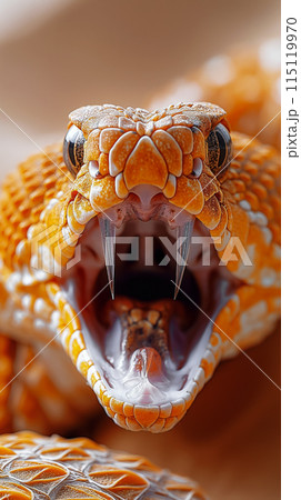 Close-up of the head of a poisonous snake with...のイラスト素材 [115119970 ...
