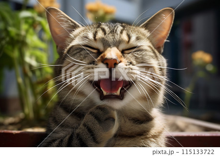 Cat Roaring Laughterのイラスト素材 [115133722] - PIXTA
