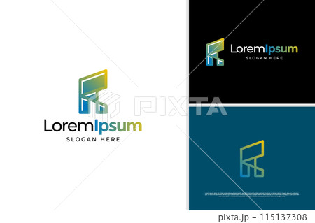 Geometric Letter R Construction logo design...のイラスト素材 [115137308] - PIXTA