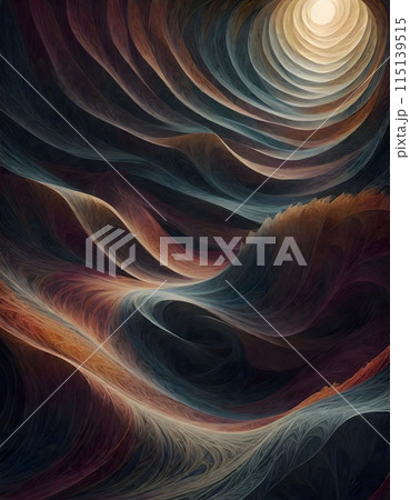 Abstract swirling, layered patterns with a...のイラスト素材 [115139515] - PIXTA