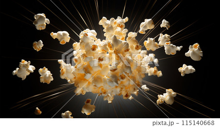 Spectacular Popcorn Burstのイラスト素材 [115140668] - PIXTA