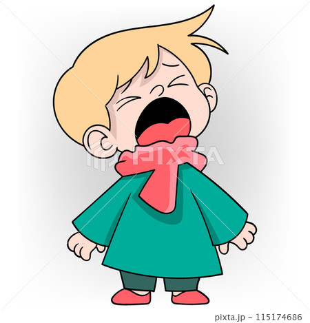 sneezing is an indication of having the fluのイラスト素材 [115174686] - PIXTA