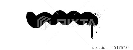 Hand drawn spray-paint graffiti line squiggle....のイラスト素材 [115176789 ...
