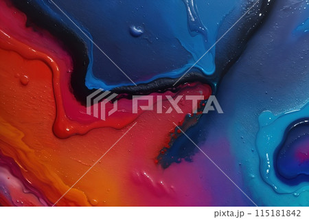 Abstract background liquid oil colourful streaks.のイラスト素材 [115181842 ...