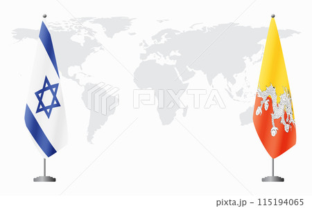 Israel and Bhutan flags for official meetingのイラスト素材 [115194065] - PIXTA