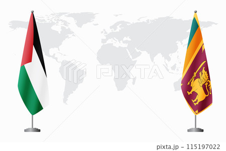 Palestine and Sri Lanka flags for official meetingのイラスト素材 [115197022 ...