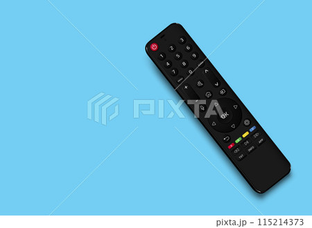 TV remote control top view isolated on blue...のイラスト素材 [115214373] - PIXTA