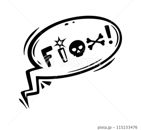 Comic swear speech bubble, angry bad word,...のイラスト素材 [115233476] - PIXTA