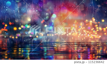 Rainfall abstraction with mesmerizing bokeh...のイラスト素材 [115236642] - PIXTA