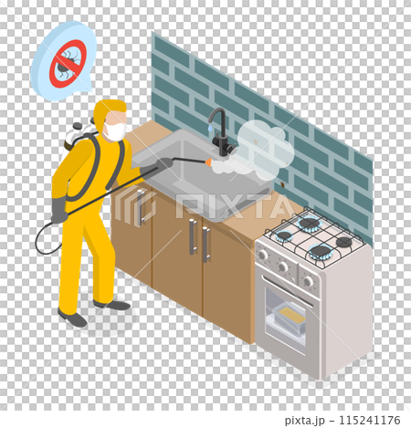 3D Isometric Flat Illustration of Pest Control...のイラスト素材 [115241176 ...