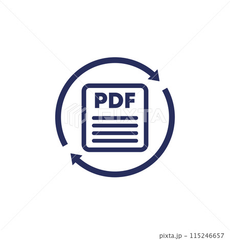 convert to PDF file icon on whiteのイラスト素材 [115246657] - PIXTA