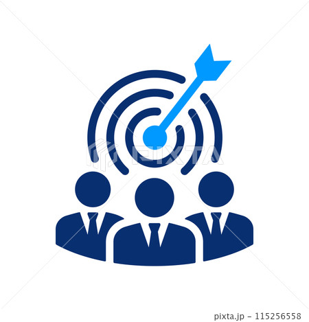 Icon depicting team target achievement.のイラスト素材 [115256558] - PIXTA